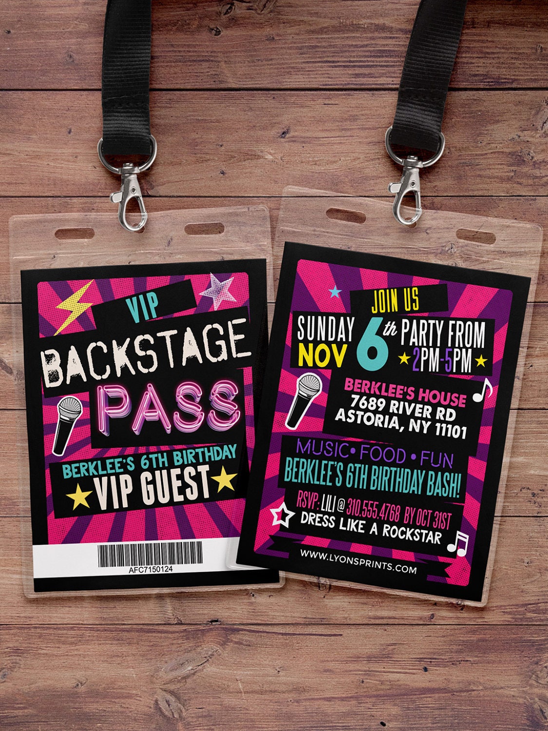 Retro neon VIP PASS backstage pass Vip invitation | Etsy