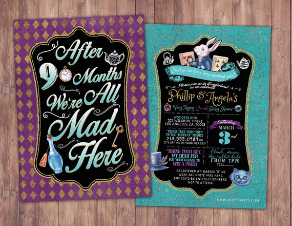 Tea Party, Wonderland Invitation, Birthday Invitation, through the ...