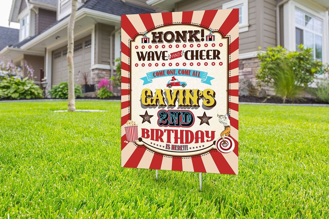 Circus Birthday Sign Yard Sign Lawn Sign Circus Party Sign - Etsy