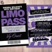 VIP PASS, Limo Pass, Birthday Party, 21st Birthday, Backstage Pass ...