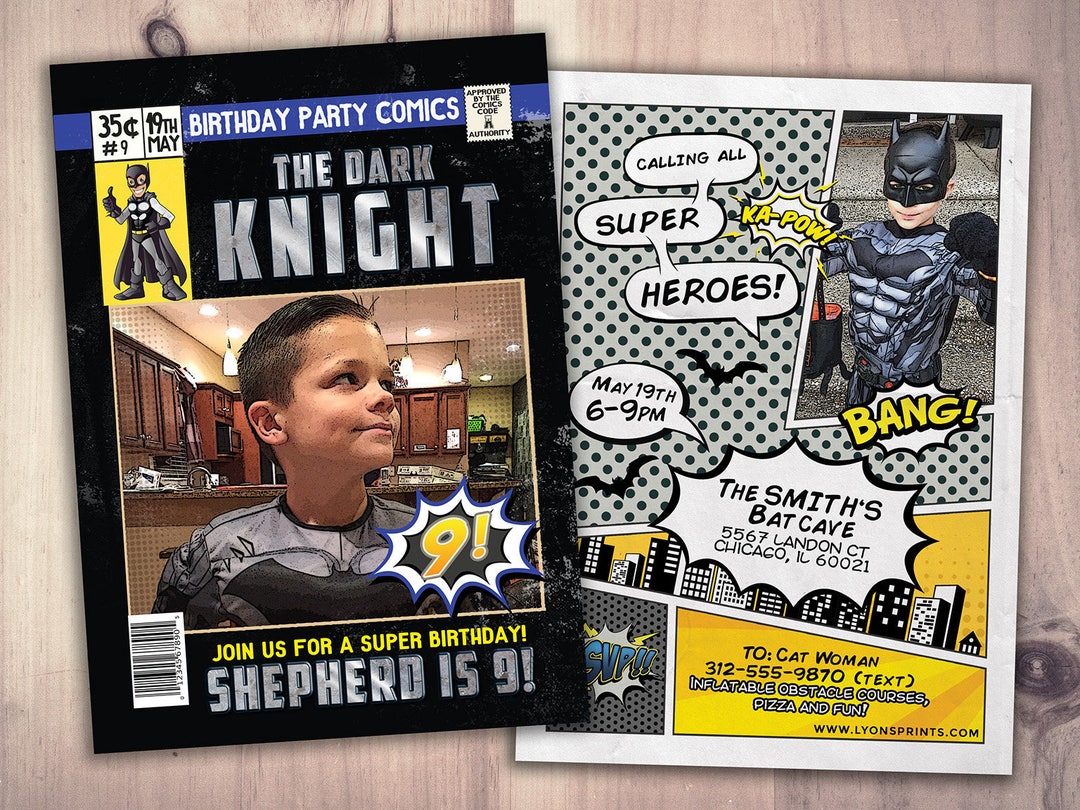 Comic Birthday Invitation, Superhero Invitation, Comic Invitation ...