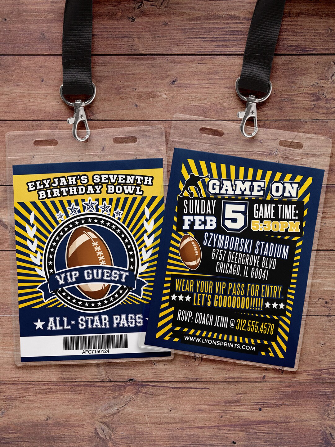 Football Ticket Invitation, All Star Birthday, VIP Pass, Birthday ...