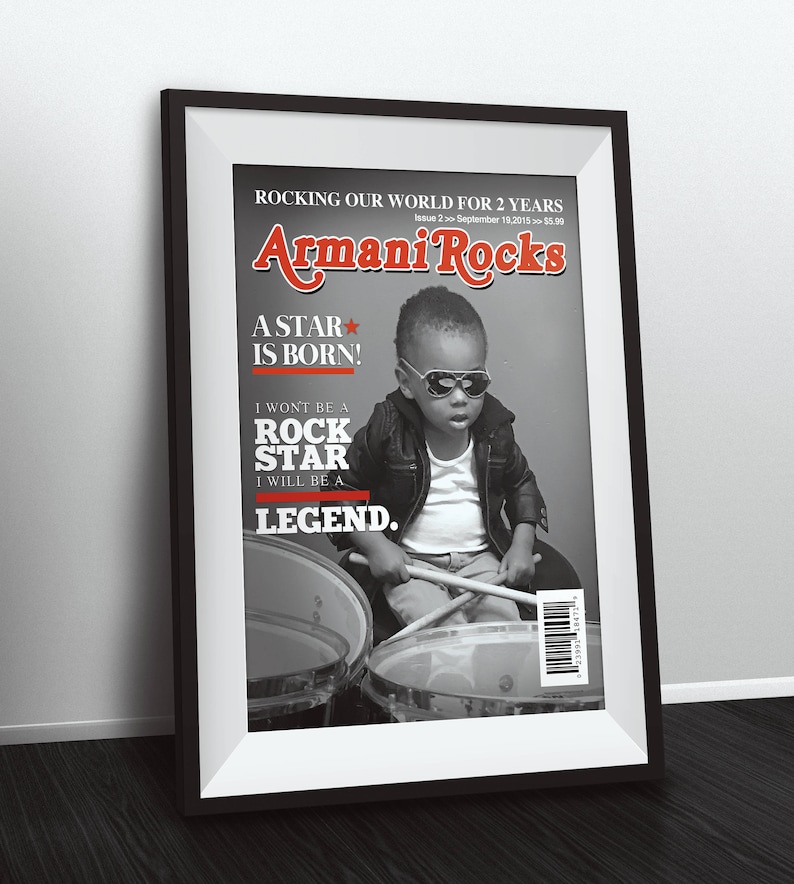 Rock Star Magazine Theme Birthday Poster, Boy Birthday, Rockstar, Baby ...