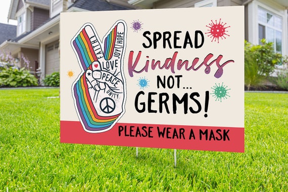 Wear a mask yard sign design, Digital file only, Kindness is everything ...