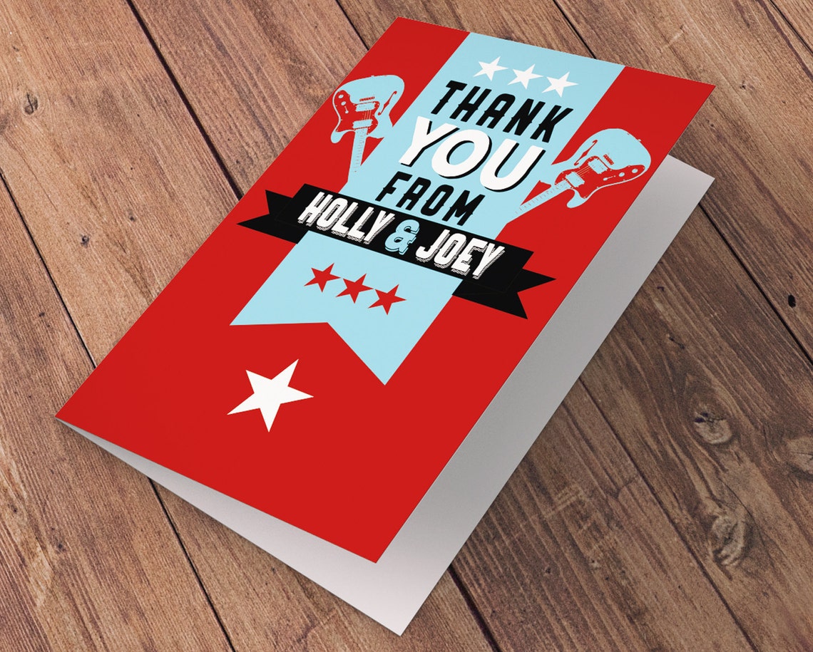 Thank You Card Greeting Card All Occasion Card Rockstar - Etsy