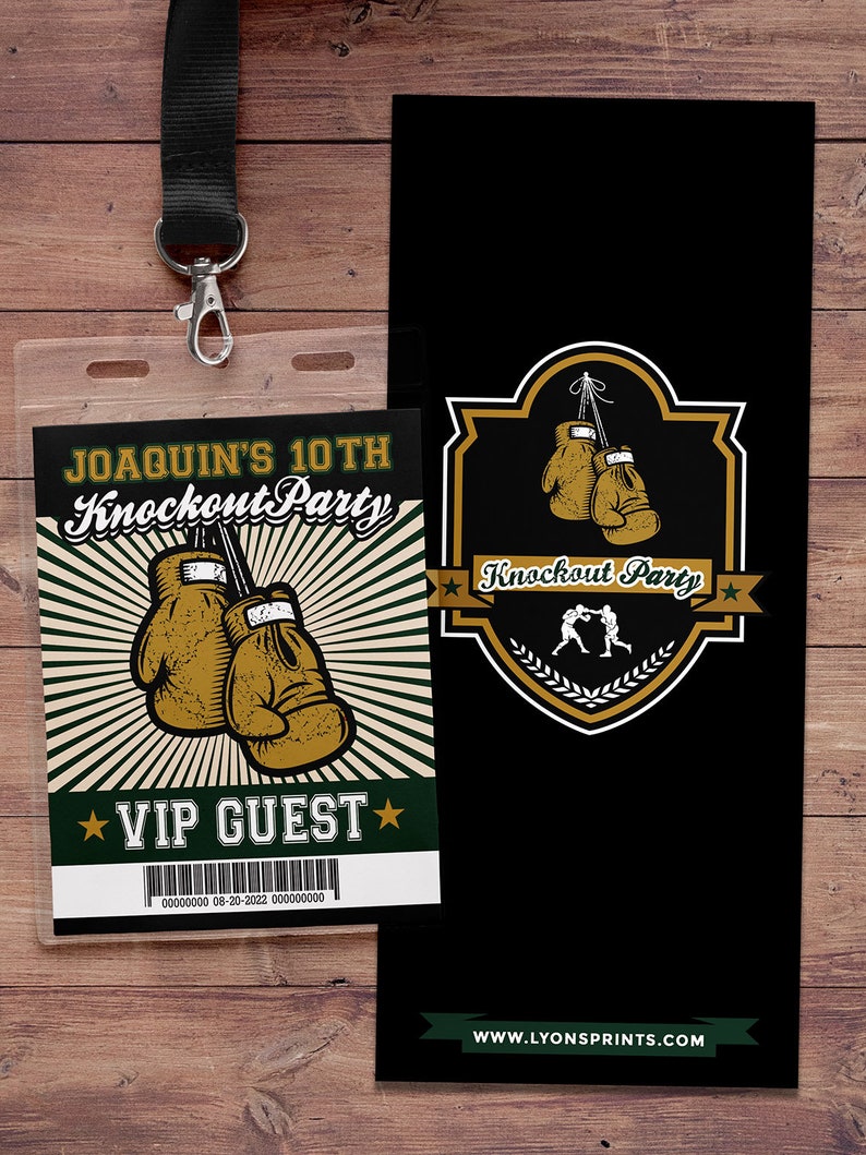 Boxing Ticket Invitation Knockout Invite Boxing Birthday - Etsy