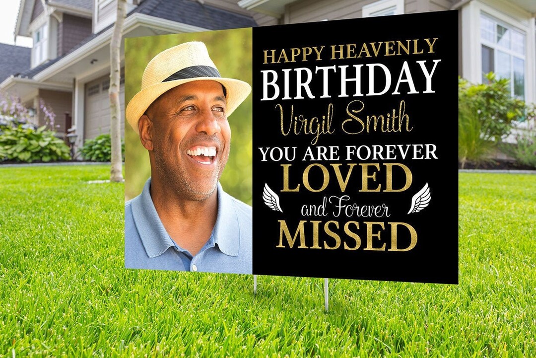 Yard Sign, Funeral Sign Design, Digital File Only, Memorial Sign, Happy ...