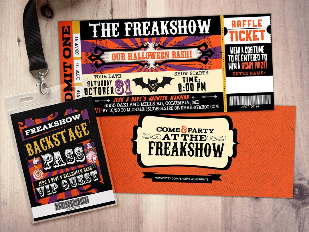 Carnival, Freak Show, Halloween Invite, Halloween Party, Halloween ...