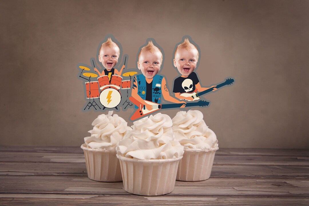 Rockstar Cupcake Toppers, Birthday Party, Party Decorations, Party ...