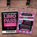 VIP PASS, Limo Pass, Birthday Party, 21st Birthday, Backstage Pass ...