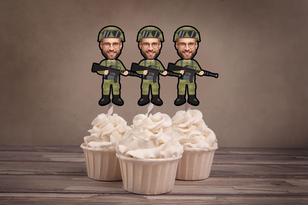 Cupcake Topper, Army, Air Force, Navy, Marine, Retirement Party Decor ...