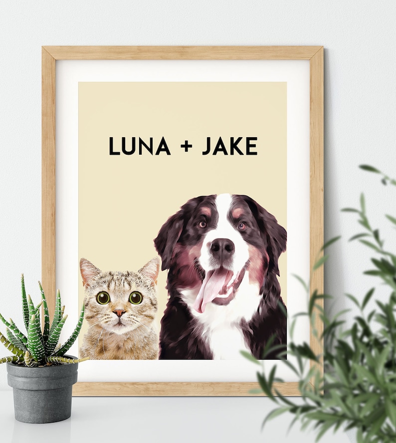 Custom Pet Portraits Your Pet Photo Turned Into Art - Etsy
