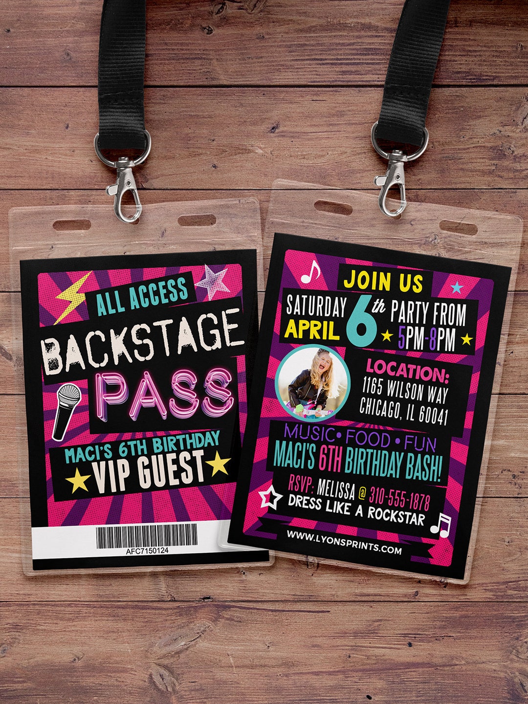 Retro, Neon, VIP PASS, Backstage Pass, Vip Invitation, Birthday ...