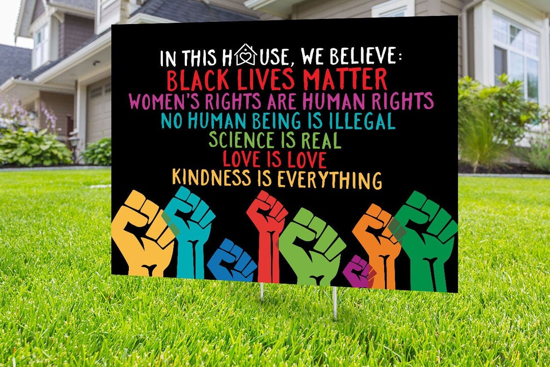 Black Lives Matter Yard Sign Design, Digital File Only, No Hate Sign ...