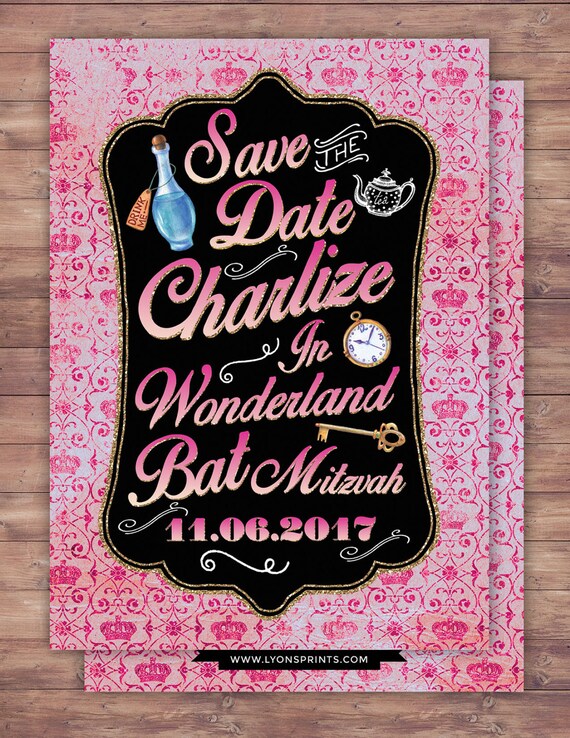 Save the date, Bat Mitzvah, Bridal shower, Birthday, wedding, Tea Party ...