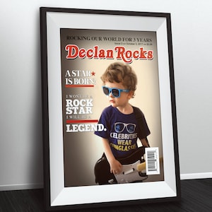 Rock Star Magazine Theme Birthday Poster, Boy Birthday, Rockstar, Baby ...
