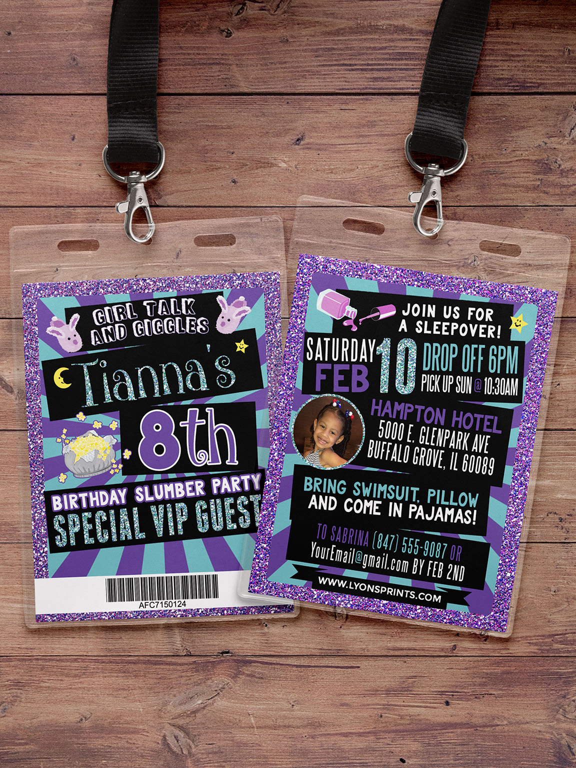 VIP pass, slumber party invitation / Pajama Party / sleepover ...