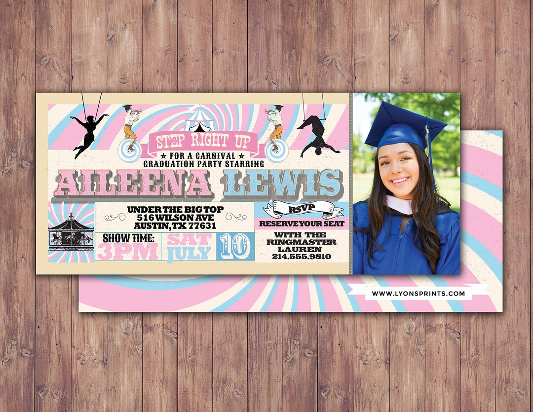 Circus Graduation Invitation – Carnival Prom Party (digital File) - Etsy