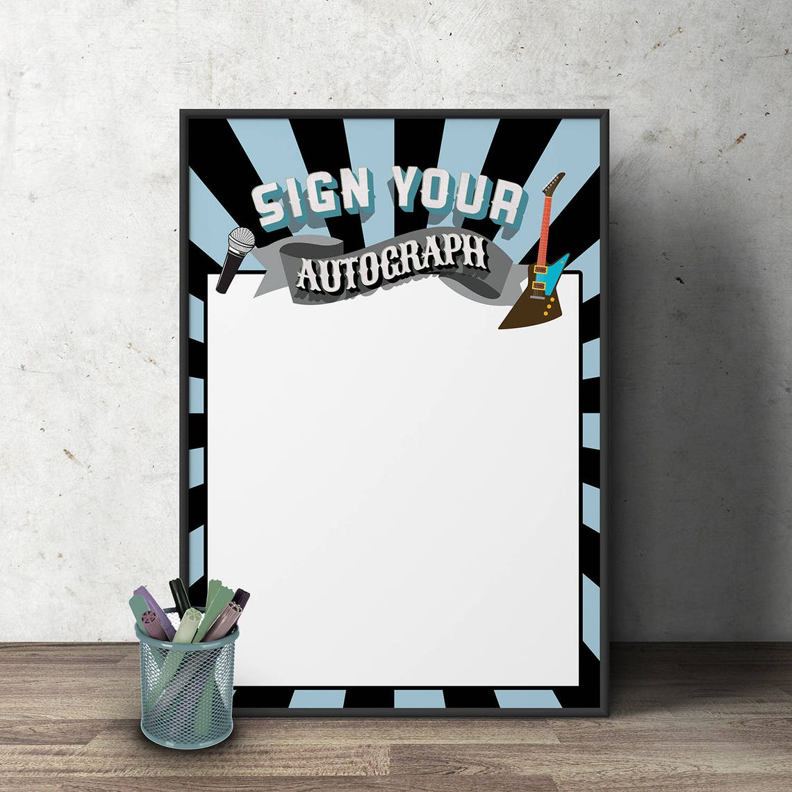 Digital ROCK STAR Birthday Party Sign- Music- Pop Star, Rockstar Party ...