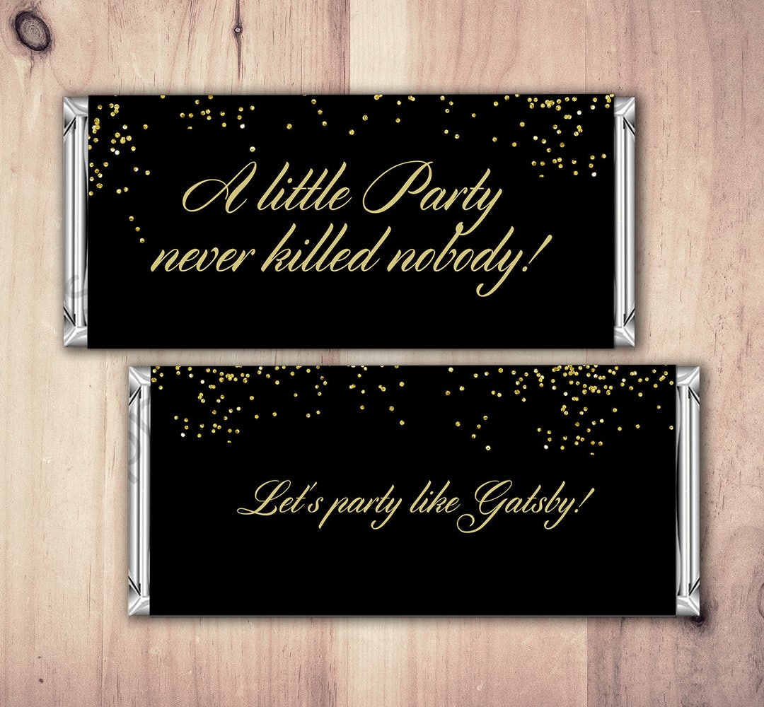 Great Gatsby Birthday Candy Bar Wrapper, Chocolate Wrapper- 40th, 21st ...