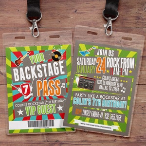 Punk Rock VIP PASS backstage pass Vip invitation birthday | Etsy