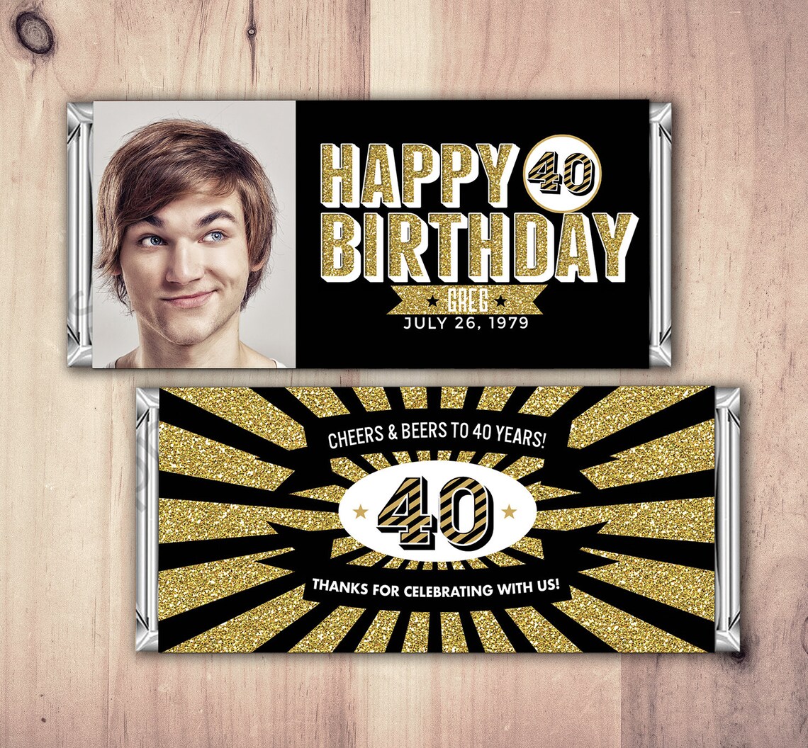 Birthday Candy Bar Wrapper Covers Birthday Chocolate Bar | Etsy