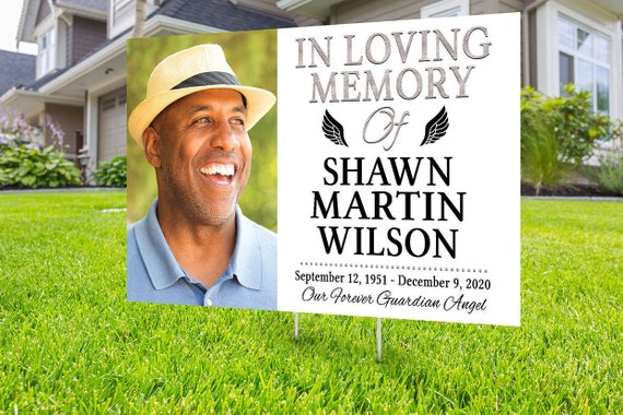 Yard sign, Funeral sign design, Digital file only, memorial sign, happy ...