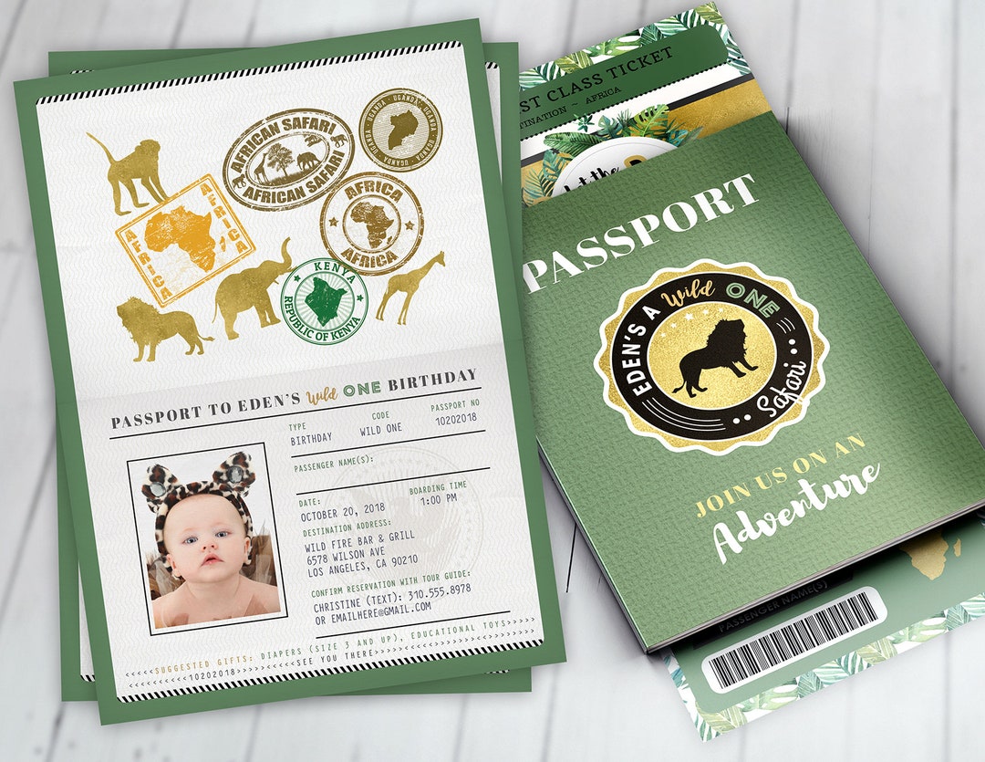 Passport Invitation, Jungle Invitation, Jungle Invite, Safari ...