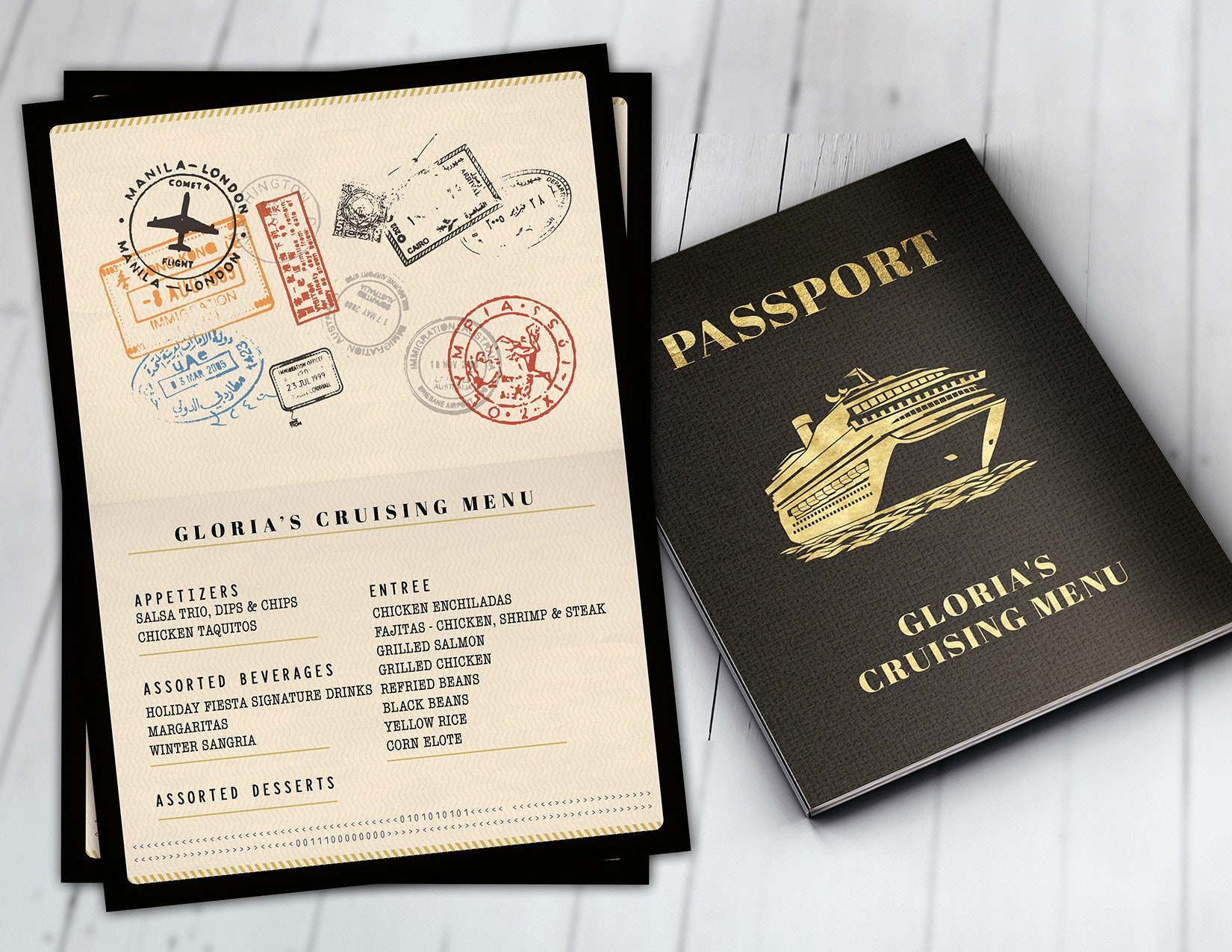 Menu, Itinerary, Passport, Travel Theme, Travel Party, Graduation, Baby ...