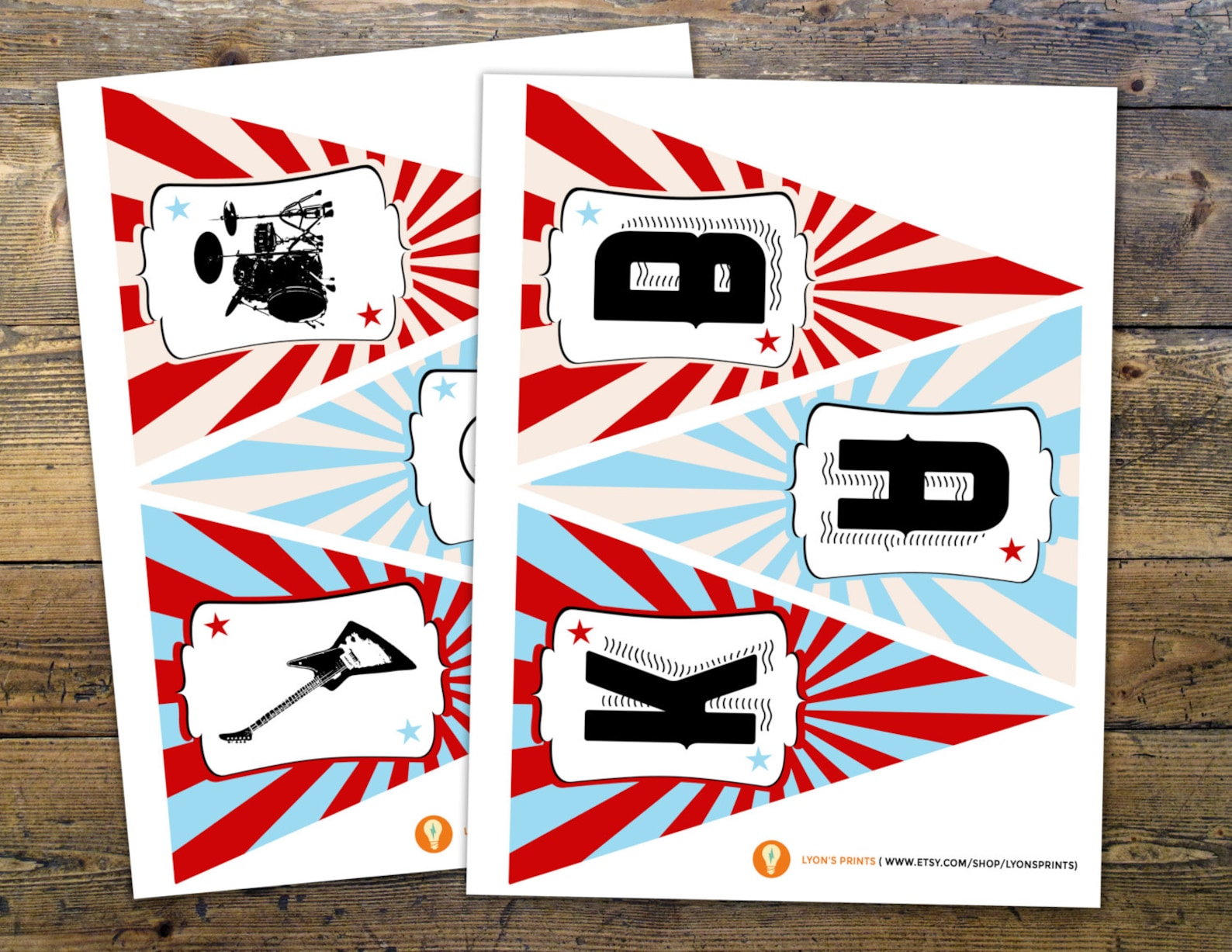 Rockstar Bunting, Personalized DIY Printable Pennant Banner, Baby ...