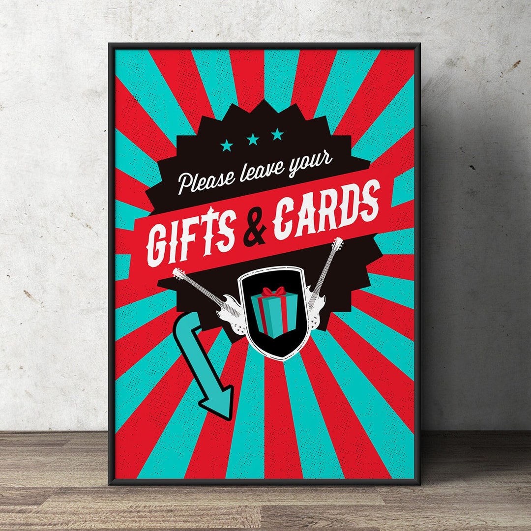 Gifts and Cards Sign "rockstar" (printable File Only) Table Sign, Baby ...