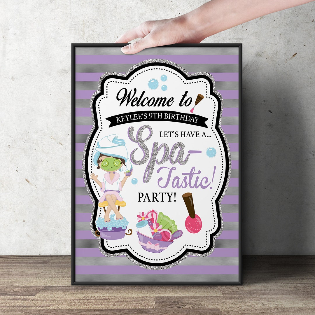 Spa Party Sign, Spa Party, Party Sign, Welcome Sign, Spa, Birthday ...