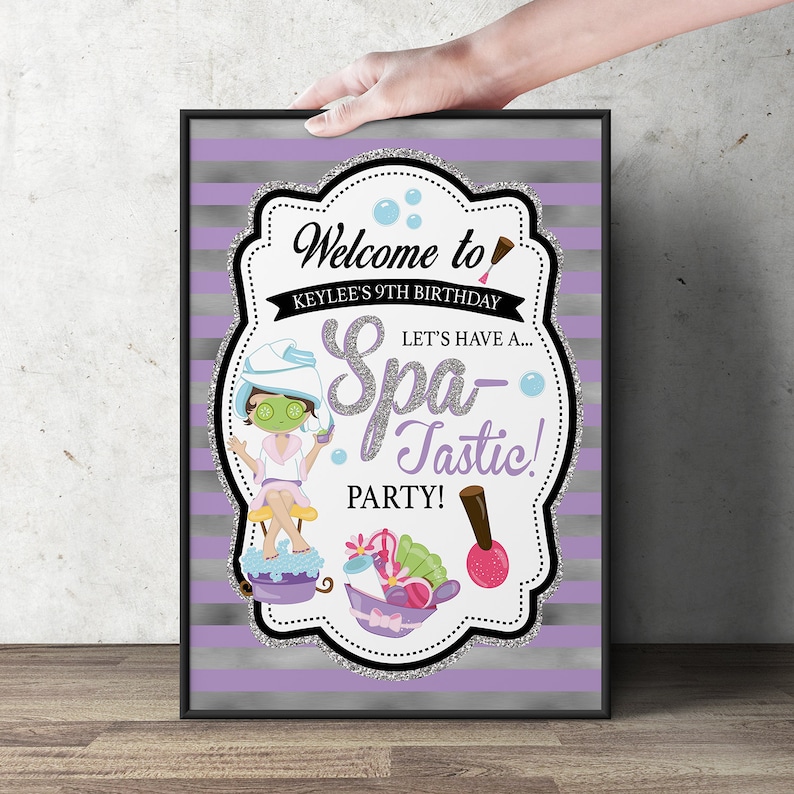 Spa Party Sign Spa Party Party Sign Welcome Sign Spa - Etsy