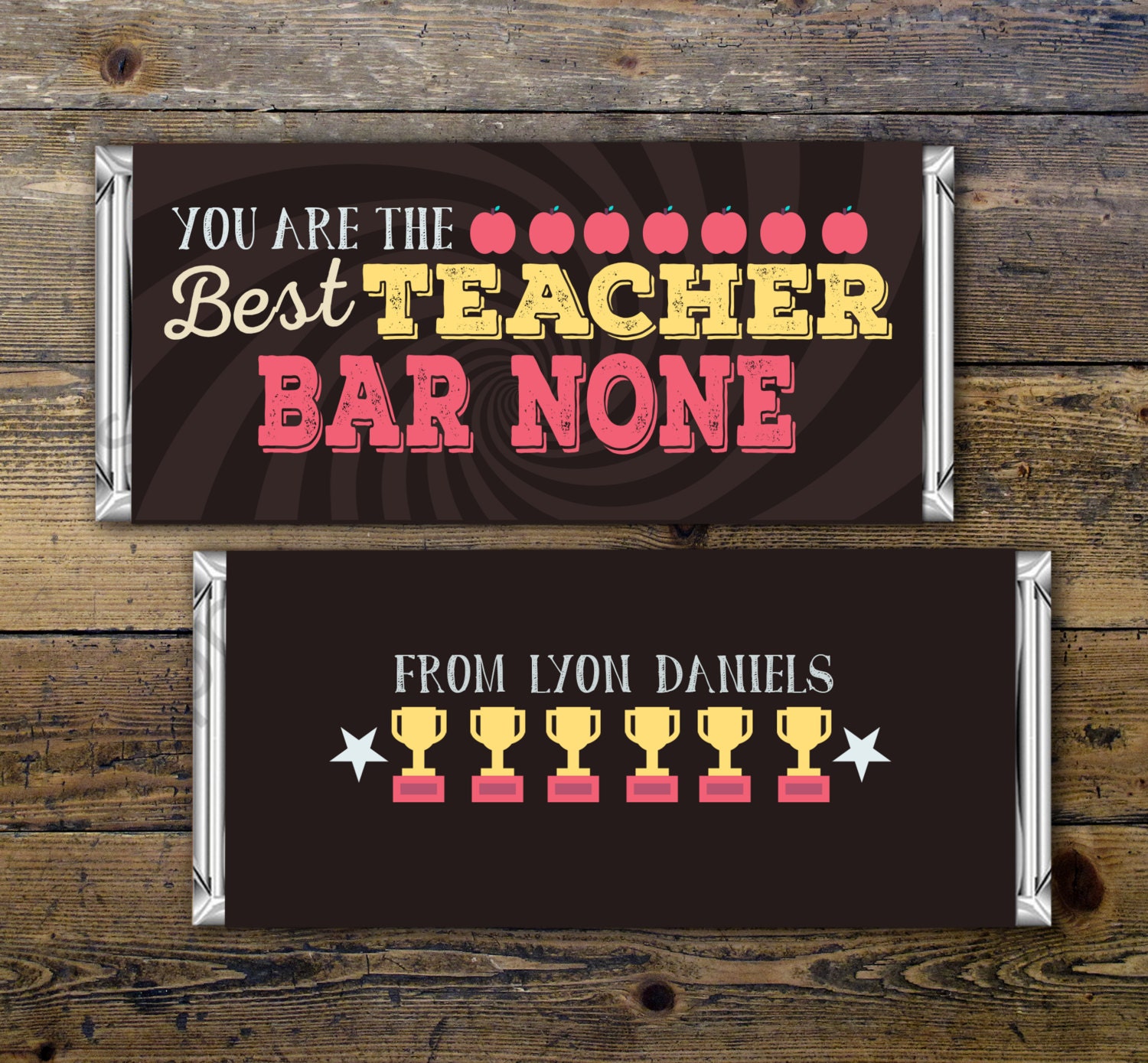 Teacher Appreciation Candy Bar Wrapper Covers Teacher Chocolate Bar 