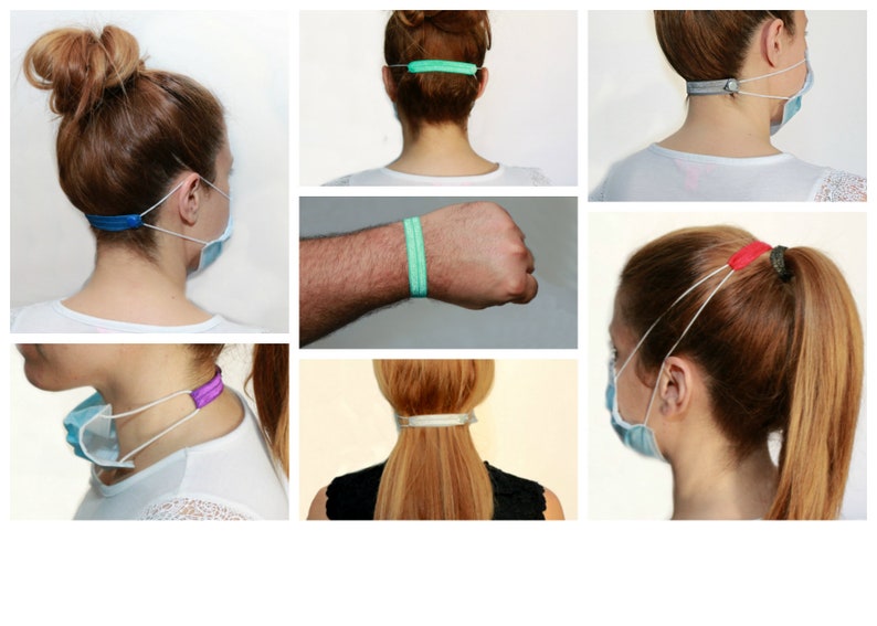 8 Mask Extender Face Mask Ear Saver Set of 8 Solid Colour | Etsy