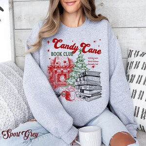 Bookish Christmas Sweatshirt, Candy Cane Sweatshirt, Santa Sweater for ...