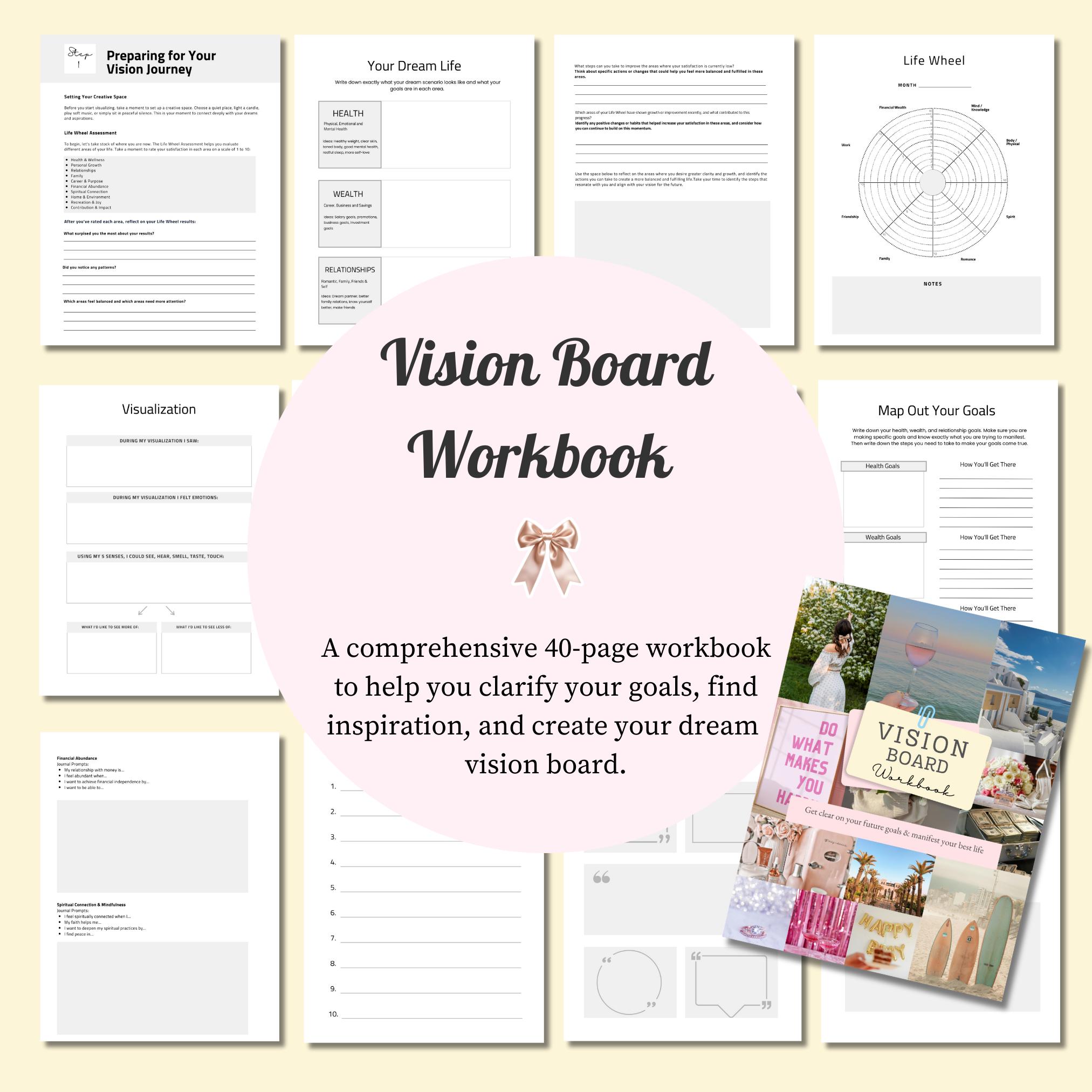 2025 Vision Board Kit, Pastel Aesthetic Mood Board for the Soft Girl in ...