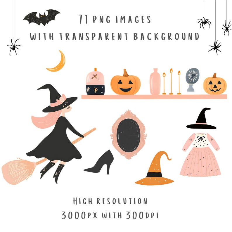 Kawaii Halloween Clipart Bundle | Ghosts, Pumpkins (digital Download - Etsy