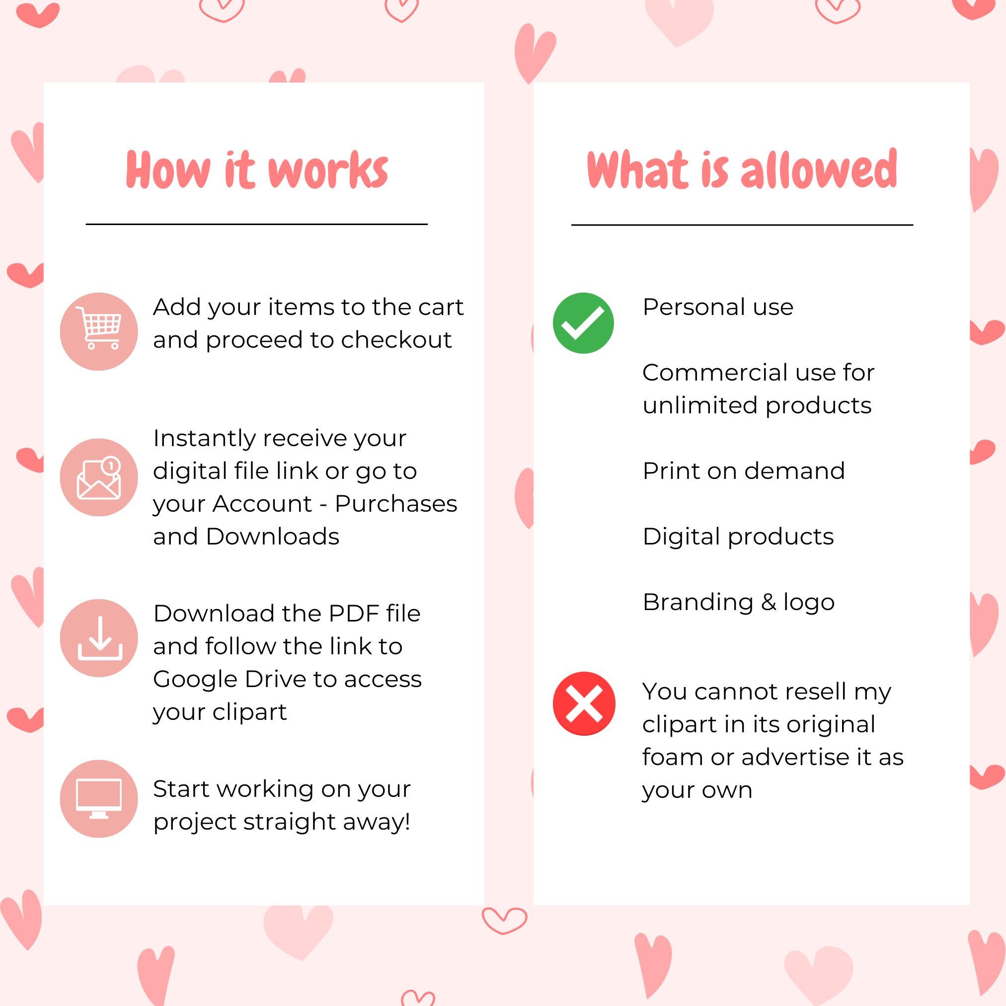 Watercolor Valentine's Day Clipart: Pink and Red 98 PNG Images (digital ...