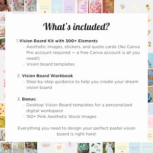 2025 Vision Board Kit, Pastel Aesthetic Mood Board for the Soft Girl in ...