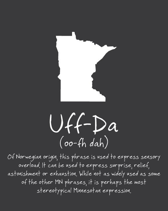 Uff-da MN State Phrase Poster: Midwest & Norwegian Sayings, Wall Art ...