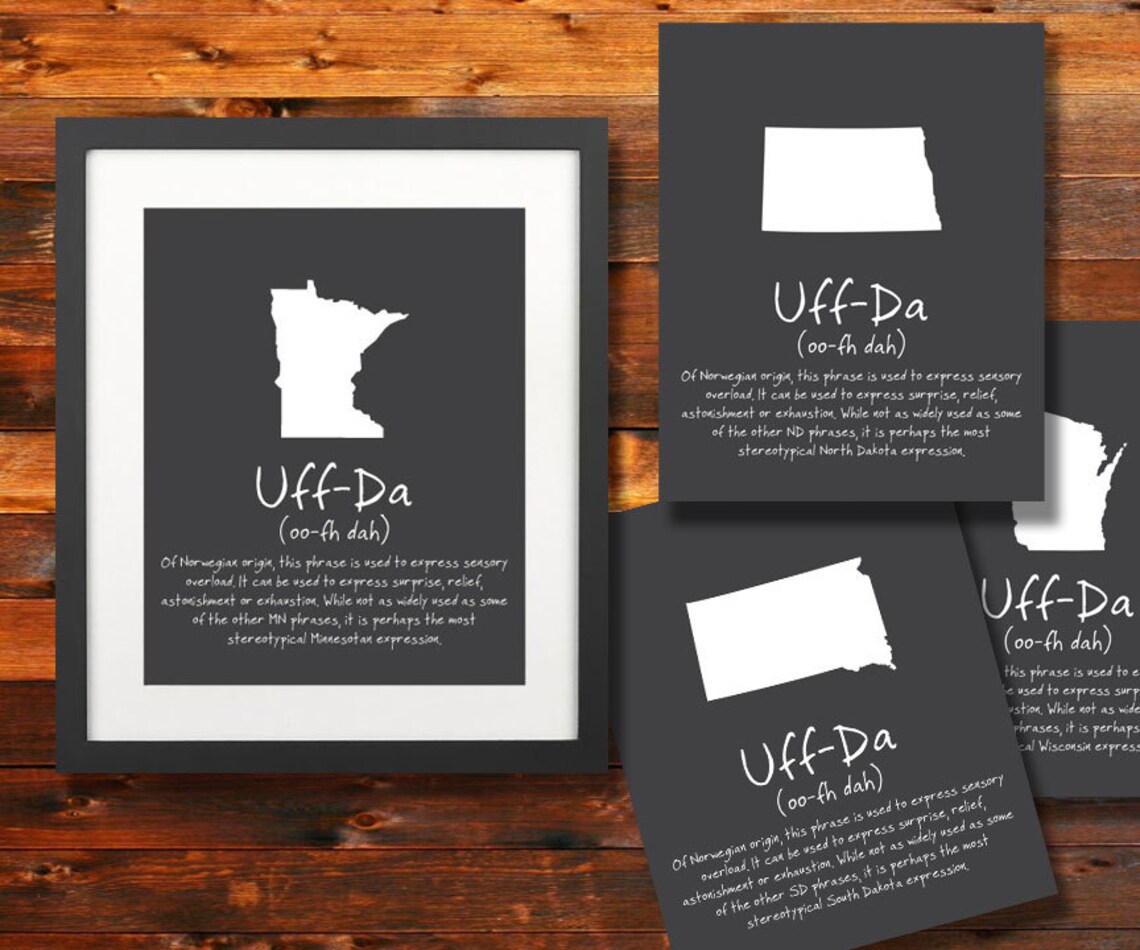 Uff-da MN State Phrase Poster: Midwest & Norwegian Sayings, Wall Art ...