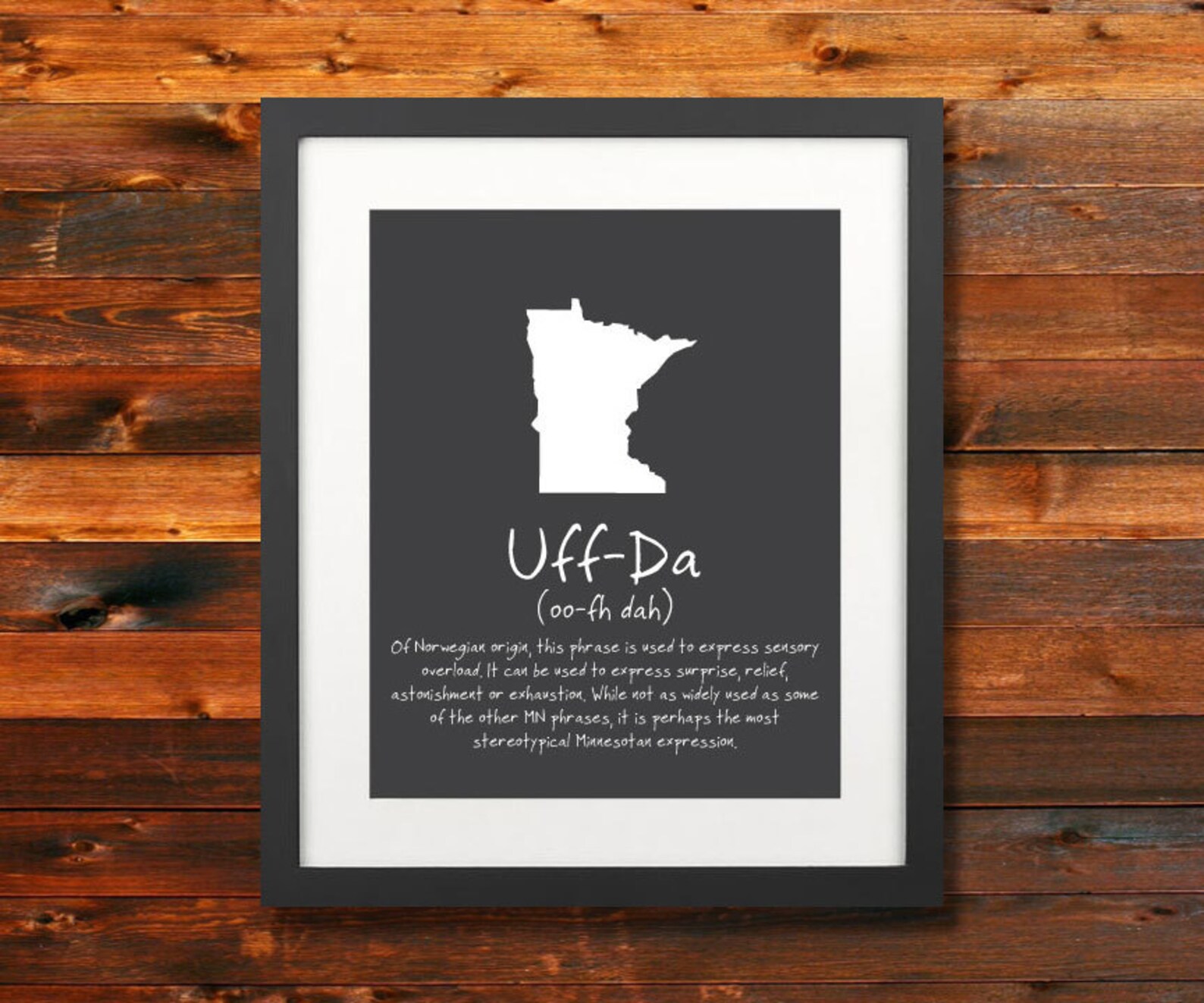 Uff-da MN State Phrase Poster: Midwest & Norwegian Sayings, Wall Art ...