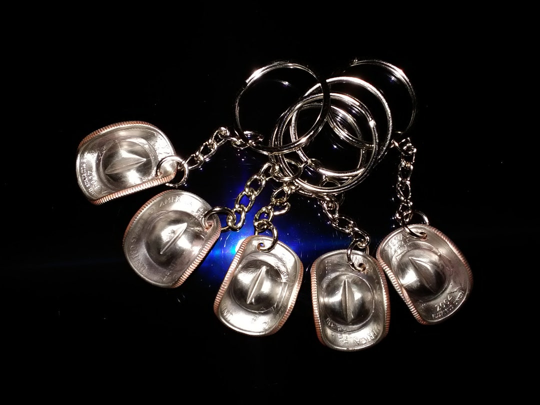 Cowboy Hat Key Chains Made From State/territory Quarter - Etsy
