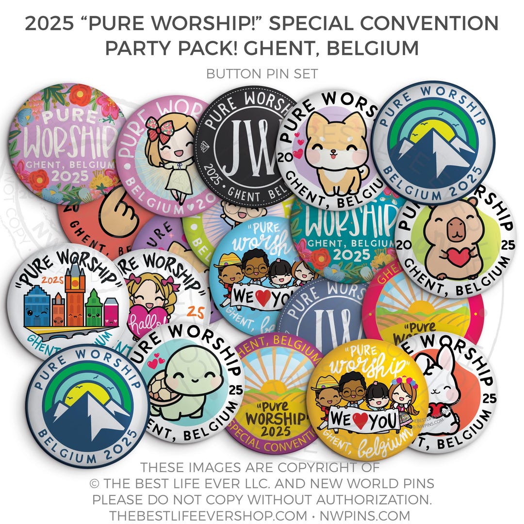 GHENT BELGIUM 2025 Pure Worship Special Convention Button Pins Jw Gifts ...