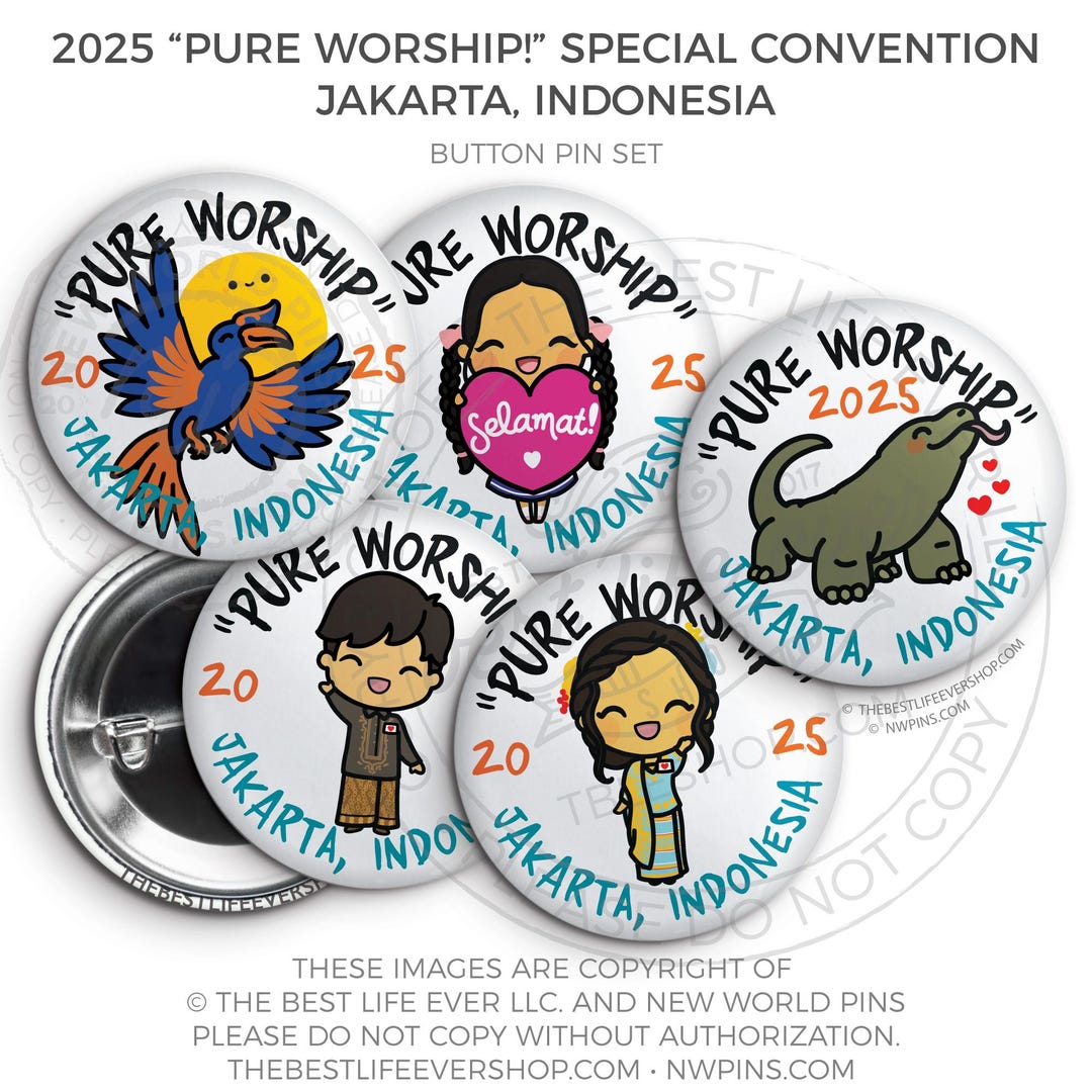 JAKARTA INDONESIA 2025 Pure Worship 2025 Special Convention Button Pins - Jw Gifts, Jw Org, Best ...