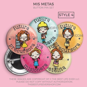 Mis Metas Button Pins Para Ninas EN ESPANOL - Precursora Misionera ...