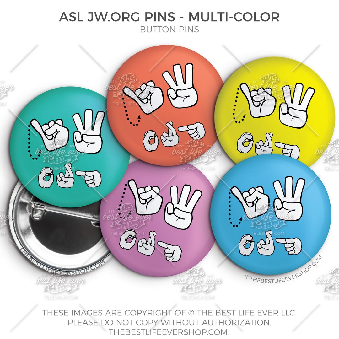 ASL JW.ORG Multi-color Pin Set - Sign Language - Jw Pioneer Gifts ...