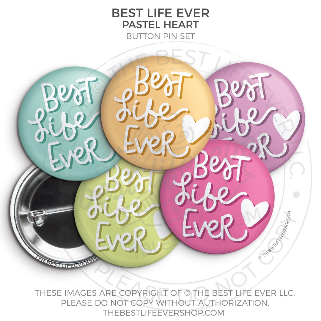 Best Life Ever PASTEL HEART Button Pin Set - Jw Gifts - Jw Pioneer ...