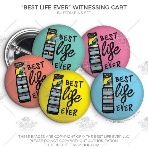 Assorted Best Life Ever Button Pin Set Jw Gifts Jw - Etsy